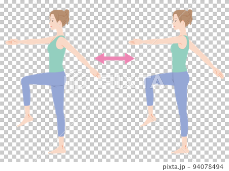 足踏み運動する女性のイラスト素材 [94078494] - PIXTA