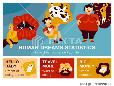 Human Dreams Horizontal Bannersのイラスト素材 [94099611] - PIXTA
