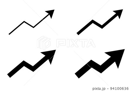 上昇する矢印のアイコンセットのイラスト素材 [94100636] - PIXTA