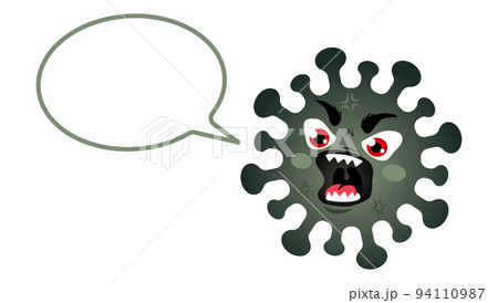 Vector illustration of an angry coronavirus...のイラスト素材 [94110987] - PIXTA