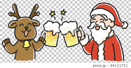 Santa Toasting Clipart
