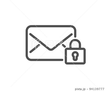 Secure Mail line icon. Private Message...のイラスト素材 [94139777] - PIXTA
