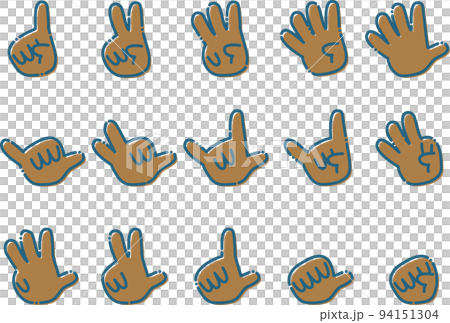 Hand simple various hand shapes sign language... - Stock Illustration ...