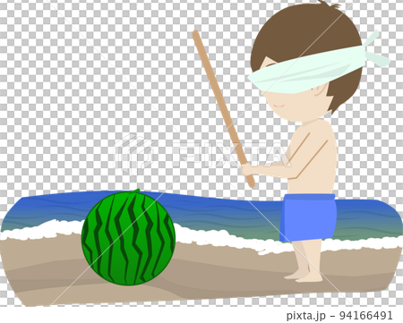 Boy breaking watermelon - Stock Illustration [94166491] - PIXTA