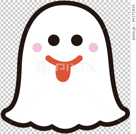 Simple and cute Halloween ghost white - Stock Illustration [94171933] - PIXTA