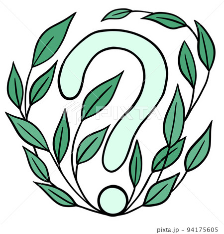 Hand drawn illustration of question mark with...のイラスト素材 [94175605] - PIXTA