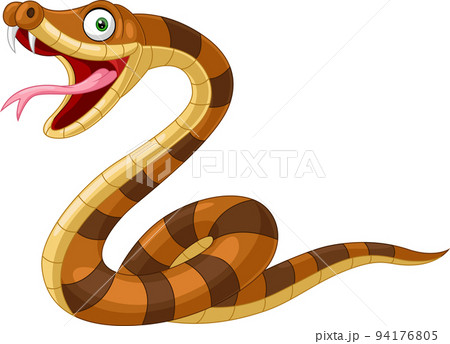 Cartoon brown snake on white backgroundのイラスト素材 [94176805] - PIXTA