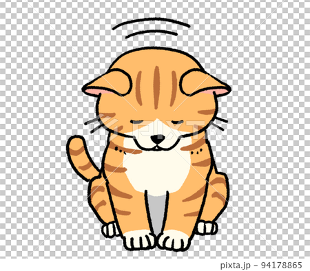 Brown tiger white cat bowing - Stock Illustration [94178865] - PIXTA