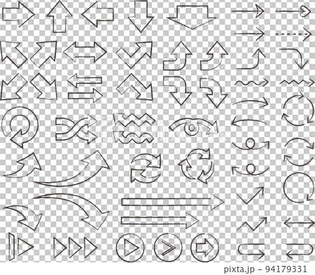Handwritten style line drawing arrow mark... - Stock Illustration ...