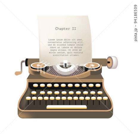 Typewriter mechanical typing machine, old styleのイラスト素材 [94186509] - PIXTA