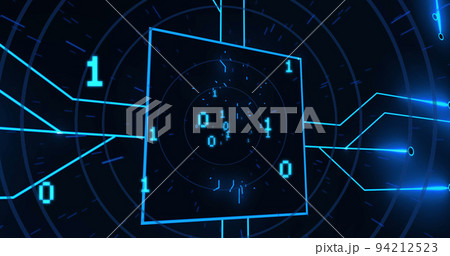 Image of binary code and integrated circuit in...のイラスト素材 [94212523] - PIXTA