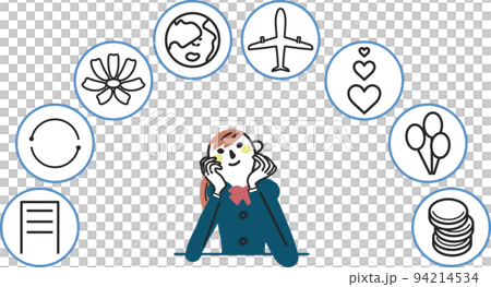 Students who enjoy imagining many options set... - Stock Illustration ...