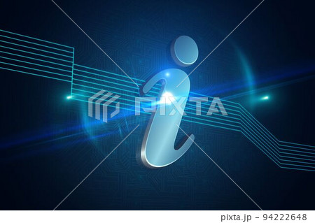 Shiny information icon on black backgroundのイラスト素材 [94222648] - PIXTA