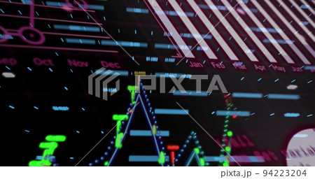 Image of digital data processing over clack...のイラスト素材 [94223204] - PIXTA