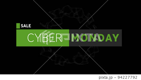 Image of cyber monday text over spinning...のイラスト素材 [94227792] - PIXTA