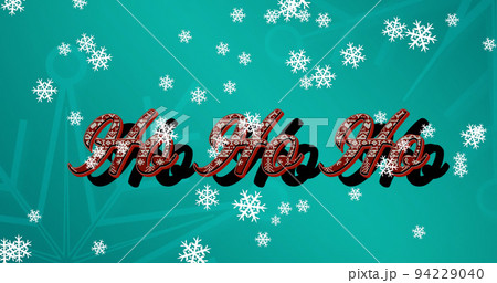 Image of ho ho ho text over snow falling on...のイラスト素材 [94229040] - PIXTA