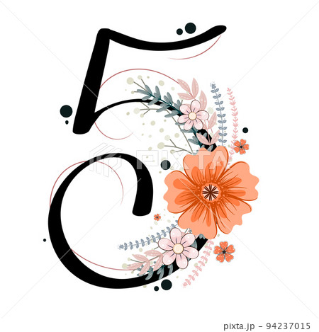 Number 5 (FIVE) birthday celebration...のイラスト素材 [94237015] - PIXTA