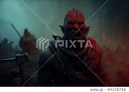 realistic orc character screaming in warのイラスト素材 [94238788] - PIXTA