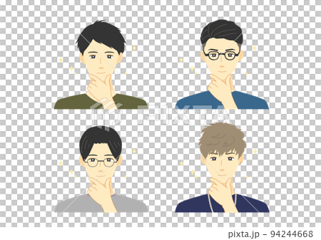 Male hand facial expression upper body set - Stock Illustration ...