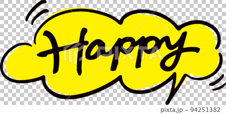 The Word Happy In Bubble Letters