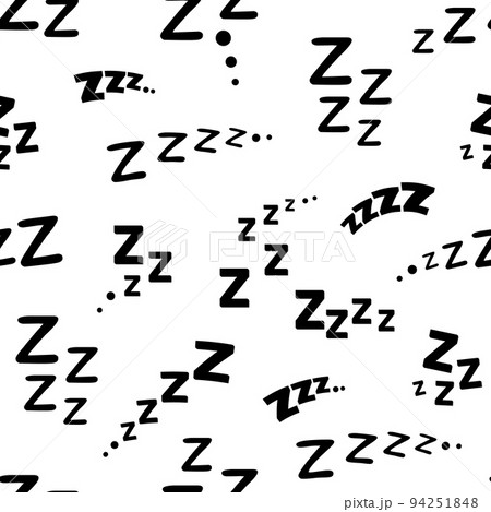 Zzz, zzzz bed sleep snore seamless pattern....のイラスト素材 [94251848] - PIXTA