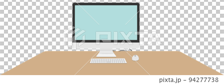 Desktop PC on a wooden desk No background... - Stock Illustration ...