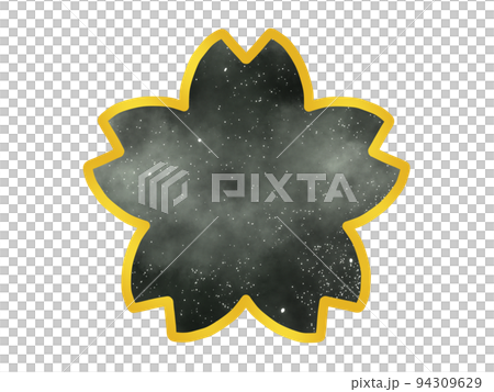 Monochrome galaxy cherry-shaped frame - Stock Illustration [94309629 ...