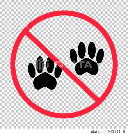 No pets allowed. Animal prohibited mark. vector. - Stock Illustration ...