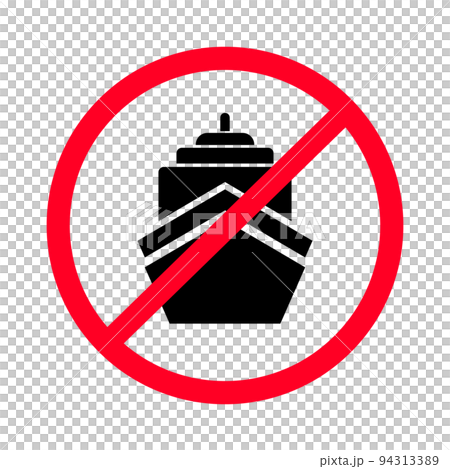 Ship prohibited icon. Boat prohibited area.... - Stock Illustration ...