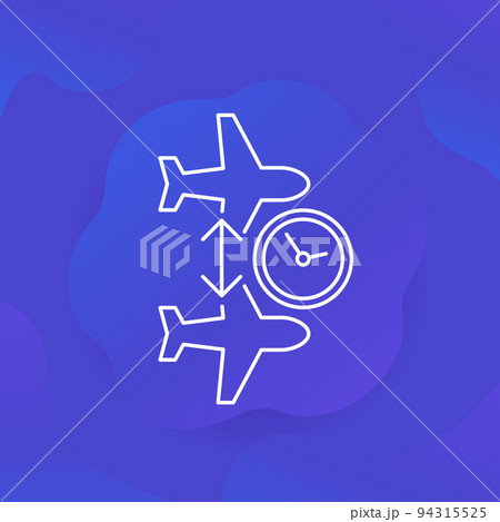 connecting flight, transit time line vector iconのイラスト素材 [94315525] - PIXTA