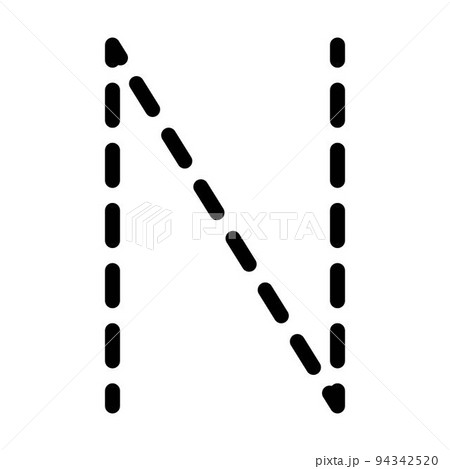 Tracing Alphabet letter N prewriting dotted...のイラスト素材 [94342520] - PIXTA