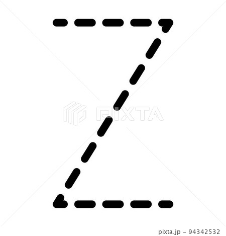Tracing Alphabet letter Z prewriting dotted...のイラスト素材 [94342532] - PIXTA