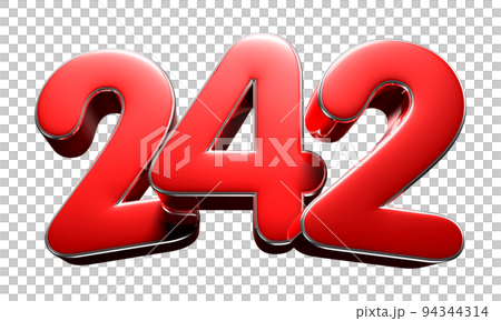 Number 242 red - Stock Illustration [94344314] - PIXTA