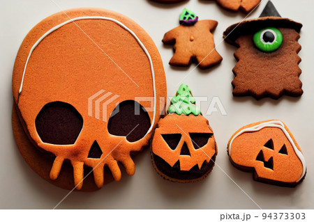 Cartoon Halloween gingerbread cookiesのイラスト素材 [94373303] - PIXTA