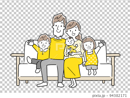 Vector illustration material: Family of 5... - Stock Illustration ...