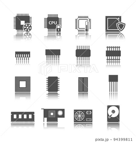 Computer circuit icons setのイラスト素材 [94399811] - PIXTA