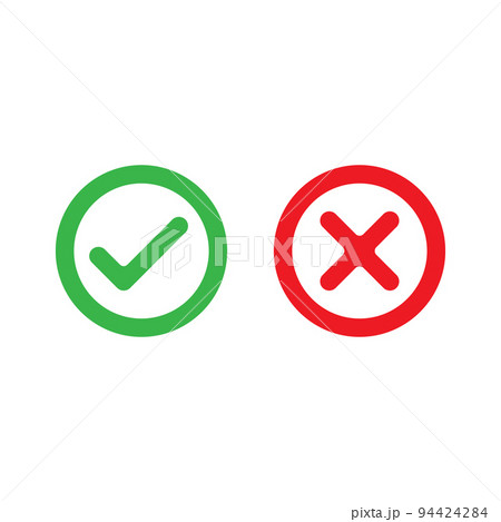 Approve and negative check mark iconのイラスト素材 [94424284] - PIXTA