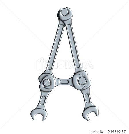 Letter A made of steel wrenches and bolts...のイラスト素材 [94439277] - PIXTA