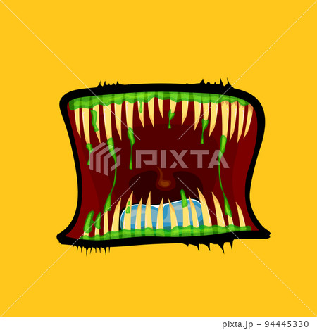 Vector cartoon funny zombie monster open mouth...のイラスト素材 [94445330] - PIXTA