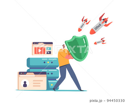 Ddos Attack And Data Center Protection With...のイラスト素材 [94450330] - PIXTA