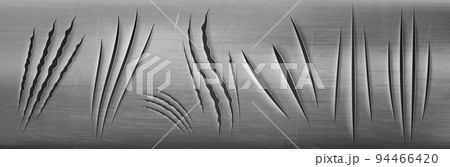 Set of realistic scratch marks on grey backgroundのイラスト素材 [94466420] - PIXTA