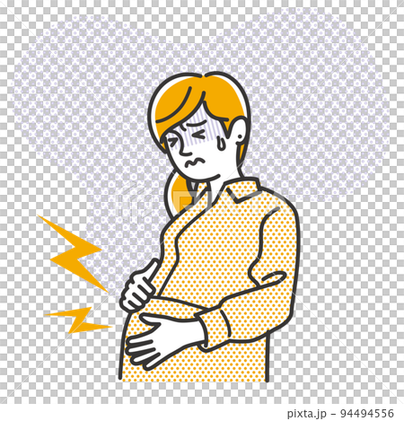 labor pains, sick young pregnant woman - Stock Illustration [94494556 ...