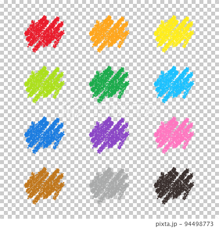 Crayon material 12 color set - Stock Illustration [94498773] - PIXTA