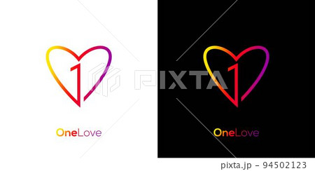 Modern and charming one love logo designのイラスト素材 [94502123] - PIXTA