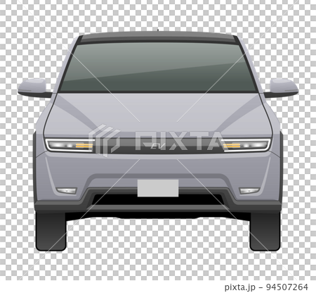 Illustration of a car seen from the front (EV-SUV) - Stock Illustration ...