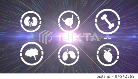 Image of human body icons over grey background...のイラスト素材 [94542568] - PIXTA