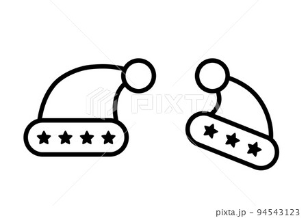Santa Hat Clipart Black And White