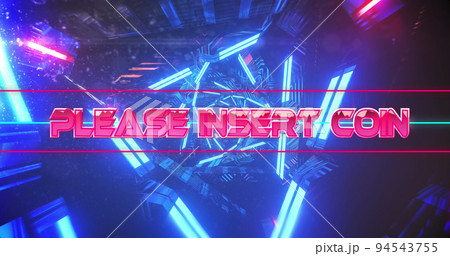 Image of please insert coin text banner over...のイラスト素材 [94543755] - PIXTA