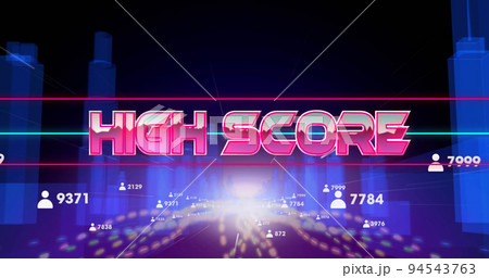 Image of high score text banner and profile...のイラスト素材 [94543763] - PIXTA