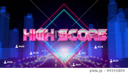 Image of high score text banner and profile...のイラスト素材 [94543804] - PIXTA